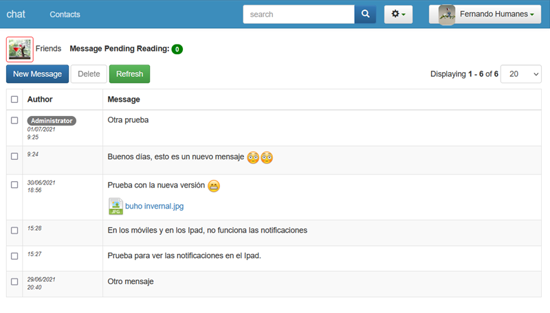 Management of a CHAT