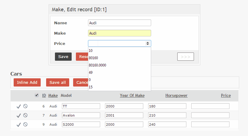 How to update details table while editing master record